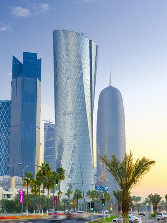 Qatar, Doha, Left to Right Palm Tower, Al Bidda Tower and Burj Qatar ...