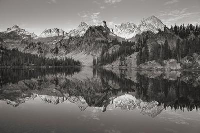 'Alice Lake Sawtooth Mountains Idaho BW' Photographic Print - Alan ...