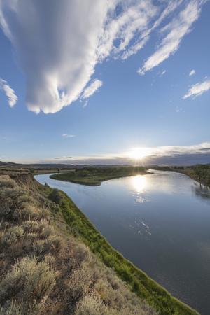 'Sunset on the Missouri River, Judith Landing, Upper Missouri River ...