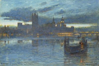 'Westminster from Lambeth Bridge, 1912' Giclee Print - Albert Goodwin ...