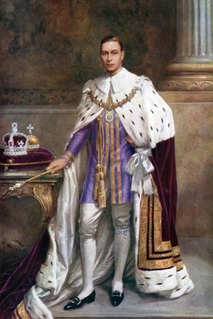 'King George VI in Coronation Robes, 1937' Giclee Print - Albert Henry ...