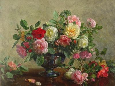 Rose Bowl Filled with Roses Giclee Print - Albert Williams | Art.com