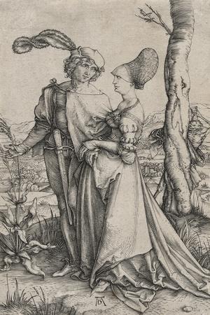 'The Promenade or Young Couple Threatened by Death, C.1498 (Engraving ...