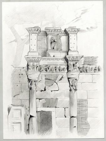 'Ruins of the Roman Era in Rome, Forum (Foro Romano) Drawing by ...