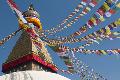 'Bouddha (Boudhanath) (Bodnath) in Kathmandu is covered in colourful ...