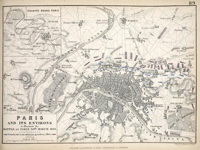 Paris and it's Environs, to Illustrate the Battle of Paris, 30th March ...