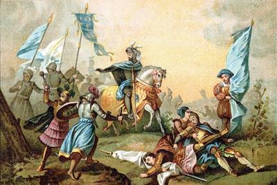 Francis I of France at the Battle of Marignano, 1515 (Chromolitho ...
