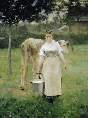 The Farm Maid, 1887 Giclee Print - Alfred Roll | Art.com