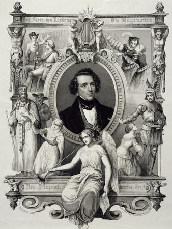 'Allegorical Portrait of Giacomo Meyerbeer' Giclee Print | Art.com