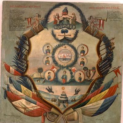 Allegorical Shield to honor of Bolívar', 1825, Simón Bolívar 'El ...
