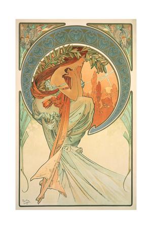 'Woman with Poppies, 1898' Giclee Print - Alphonse Mucha | Art.com
