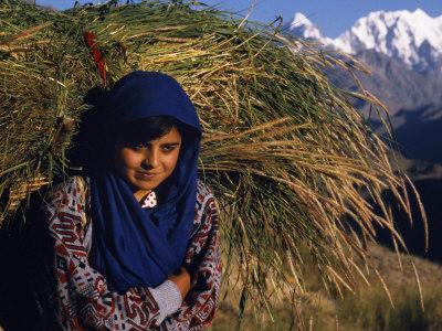 'Burusho Girl Returns Home with Fodder for Her Livestock in the Hunza ...
