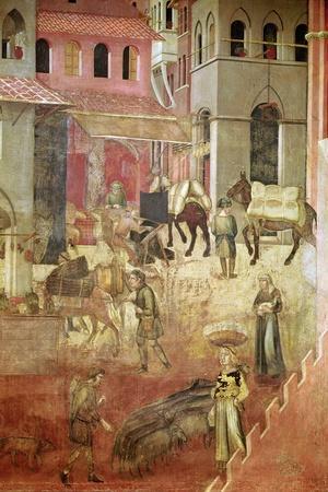 'Effects of Good Government in City, Detail from Allegory and Effects ...