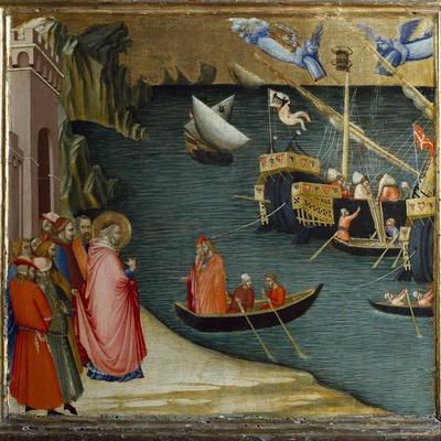 'St Nicholas, Bishop of Myra, Saves a Ship Carrying a Cargo of Wheat from the Storm. Scenes from ...