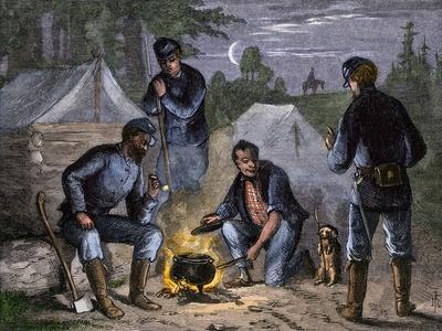 American Civil War, 1861-1865: Soldiers of the Union Army Cooking in ...