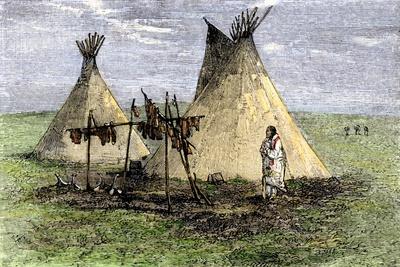 'American Indians: Strips of Meat Drying to Make Dried Meat in Strips ...