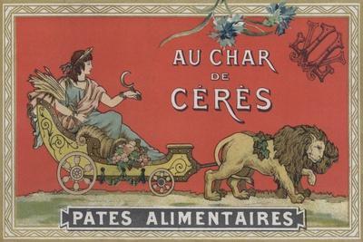 'Ceres in a Cart Being Pulled by Lions (Colour Litho)' Giclee Print ...