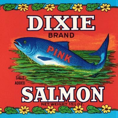 'Dixie Brand Pink Salmon Product Label, 1930S (Colour Litho)' Giclee ...