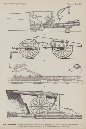 'Gun-Carriages (Engraving)' Giclee Print - American School | Art.com