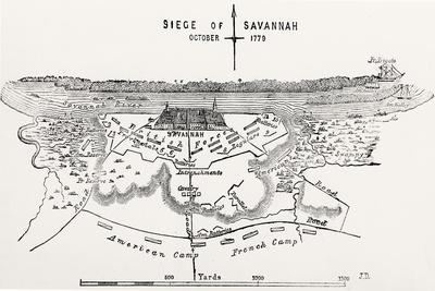 'Plan of the Siege of Savannah, October 1779 (Engraving) (B/W Photo ...
