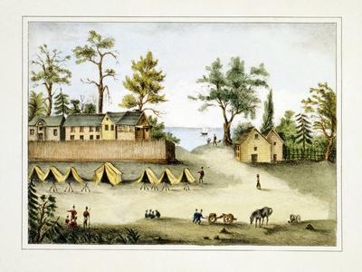 'Soldiers Camping outside a Fortification, Picolata, Florida, Pub. 1837 ...
