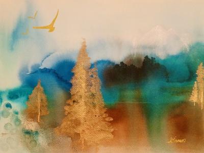 'Golden Landscape' Giclee Print - Amy Tieman | Art.com