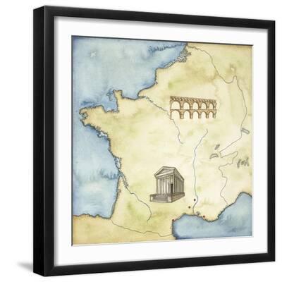 'Ancient Rome, Map of Roman Gaul' Framed Giclee Print | Art.com