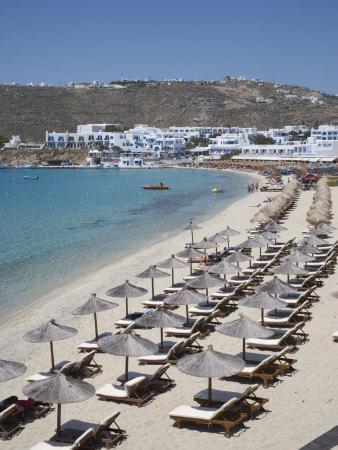'Beach of Platys Gyalis, Mykonos, Cyclades, Greek Islands, Greece ...