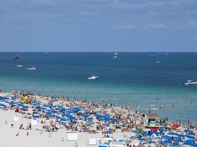 'Crowded Beach, South Beach, Miami Beach, Florida, United States of ...