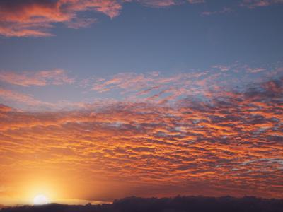 'Red Sky at Sunrise over Atlantic Ocean, View from Miami Beach, Florida ...