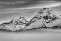 'Canada, Alberta, Banff National Park, Mount Hector, Bow Peak, and fog ...