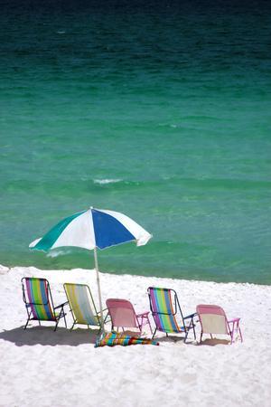 USA, Florida. Beach chairs on the Emerald Coast, Destin. Photographic ...