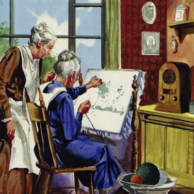 'Anna Moses Took Up Sewing Pictures in Brightly Coloured Wool' Giclee ...