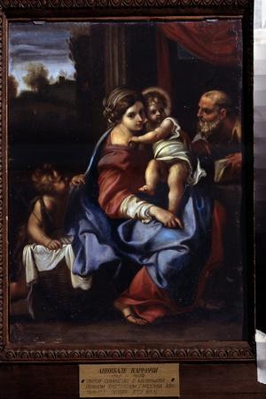 La Sainte Famille Avec Saint Jean Baptiste Enfant. Peinture De Annibale ...