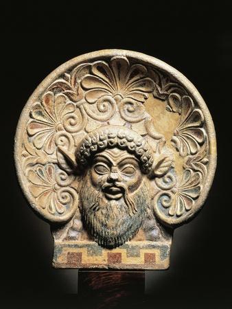 'Antefix in Shape of Silenus Head from Temple at Pyrgi, Latium Region ...
