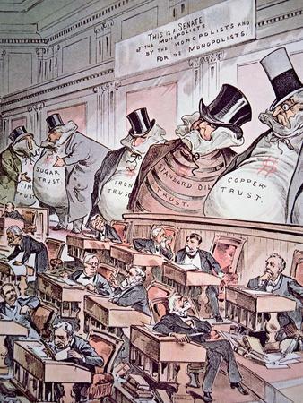 'Anti-trust Cartoon Depicting Giant Corporations as 'the bosses of the ...