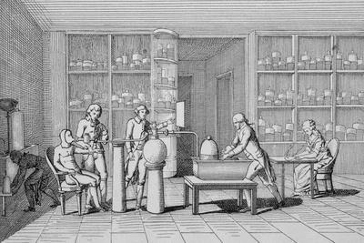 'Antoine-Laurent Lavoisier Watching Lab Experiment' Giclee Print | Art.com