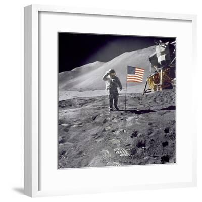 'Apollo 15 Astronaut David Scott, Gives a Military Salute to US Flag on ...
