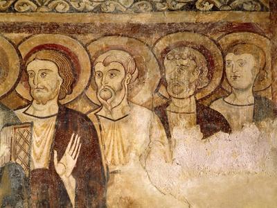 Apostles, Detail from 12th Century Fresco in Church at Abbey of Saint ...
