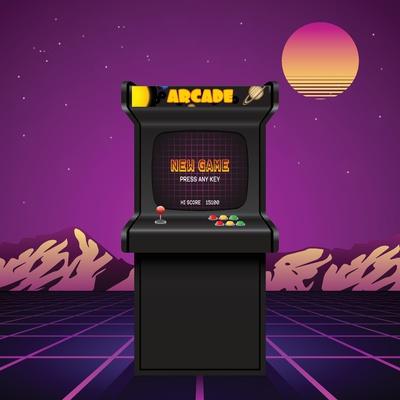 'Arcade Machine Screen, Retro Vector Background' Photographic Print ...