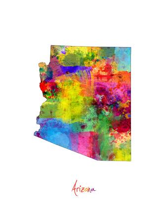 'Arizona Map' Art Print - Michael Tompsett | Art.com