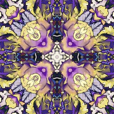 'Art Nouveau Geometric Ornamental Vintage Pattern in Lilac, Violet ...