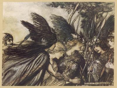 'Brunnhilde and Valkyries' Photographic Print - Arthur Rackham | Art.com