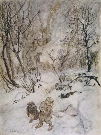 'Wind in Willows, Rat Snow' Photographic Print - Arthur Rackham | Art.com