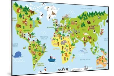 Asia Map Cartoon