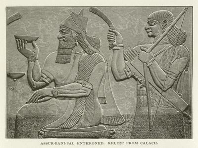'Assur-Bani-Pal Enthroned, Relief from Calach' Giclee Print | Art.com