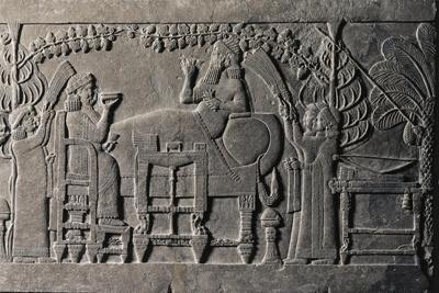 'Assyrian Civilization, Relief Portraying Ashurbanipal's Banquet, from ...