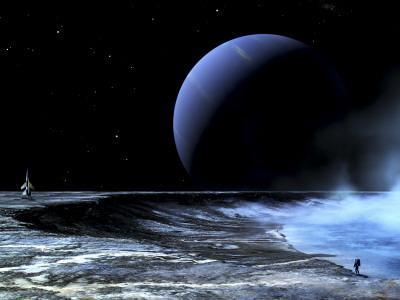 'Astronaut Standing on the Edge of a Lake of Liquid Methane at the ...