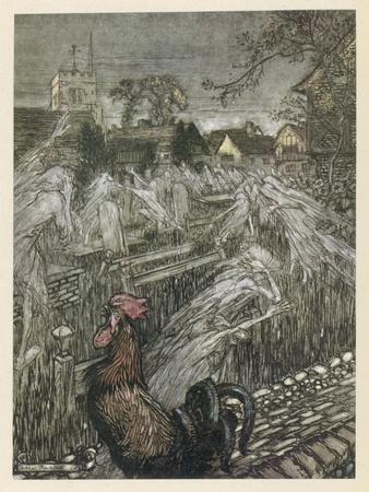 'At Cock-Crow' Art Print - Arthur Rackham | Art.com
