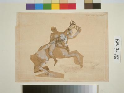 'Centaur and Woman, C.1885 (Pen & Ink with Wash, Pencil and W/C on ...
